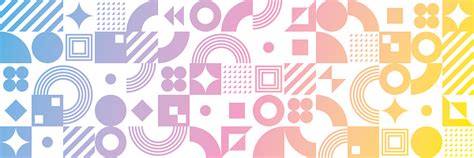 기하학적 모양을 가진 추상 현대 배경 사각형 원 삼각형 줄무늬 바우 하우스 스타일 그래픽 요소로 설정합니다 원활한 패턴입니다 최소한의 플랫 스타일로 디자인 벡터 그림입니다