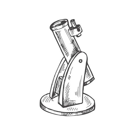 Vector Hand Drawn School Illustration Detailed Retro Style Telescope