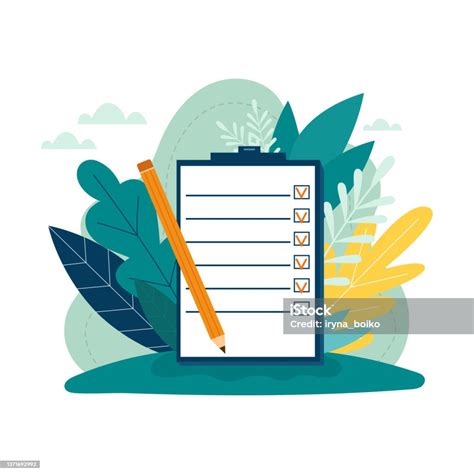 목록을 작성하려면 개념입니다 시간 관리 개념 효과적인 사업 계획 일러스트레이션에 대한 스톡 벡터 아트 및 기타 이미지