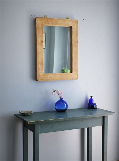 Wall Mirror With Rustic Chunky Wood Frame 45 X 60 Cm Country Etsy