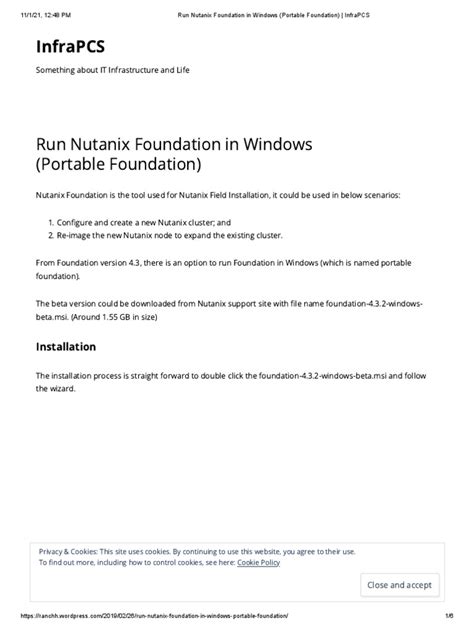 Run Nutanix Foundation In Windows Portable Foundation Infrapcs Pdf Cookie
