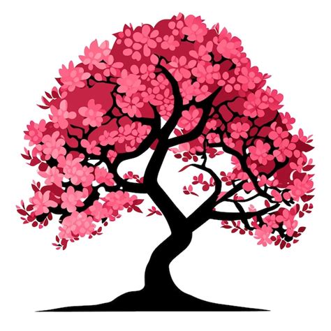 Premium Vector Cherry Blossom Tree Vector Graphic In 2d Vector Art Style