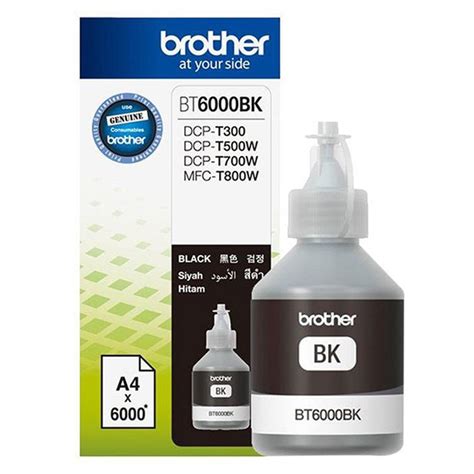 Brother หมึกพิมพ์ Bt6000bk สำหรับปริ้นเตอร์บราเดอร์รุ่น Brother Dcp T300 Dcp T500w Dcp T700w