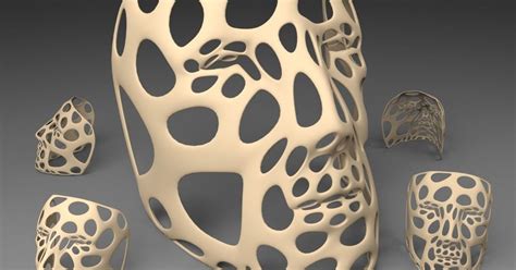 Polygon Mask Voronoi Style Single Walled Thicker And Flat Bottom By Romanhegglin
