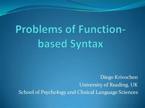 ppt problems of function based syntax