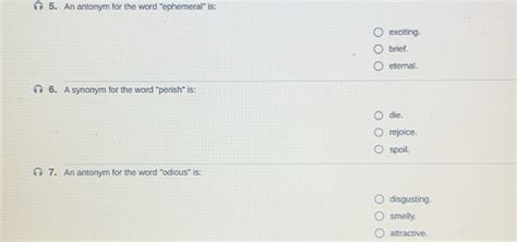 Solved An Antonym For The Word Ephemeral Is Exciting Brief