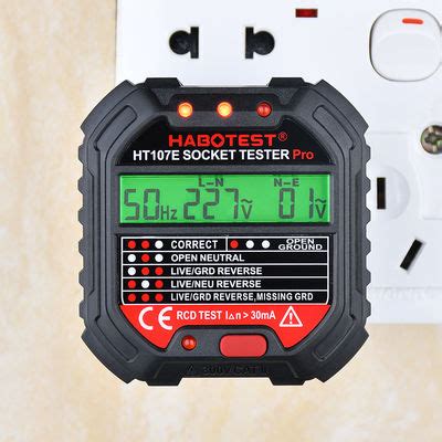 Open Neutral Plug Socket Tester HT107E Wall Socket Tester