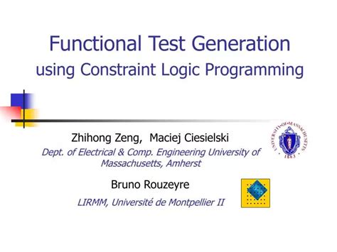 Ppt Functional Test Generation Using Constraint Logic Programming
