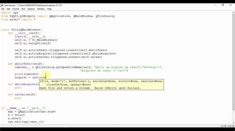interfaces gráficas com pyqt5 [17] filedialogs abrindo e salvando