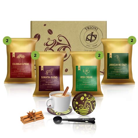 Coffee Sampler T Set 8x25oz Trioni Ground Coffee