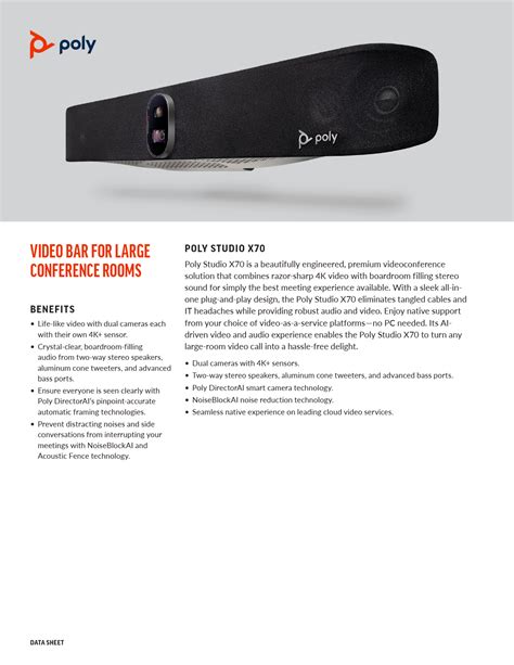 Poly X70 Large Room Video Conferencing System User Guide Poly X70 Large Room Video Conferencing System User Guide