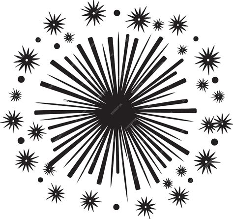 Starry Elegance Firework Sparks Vector Emblem Celestial Burst Iconic Design Of Firework Spark