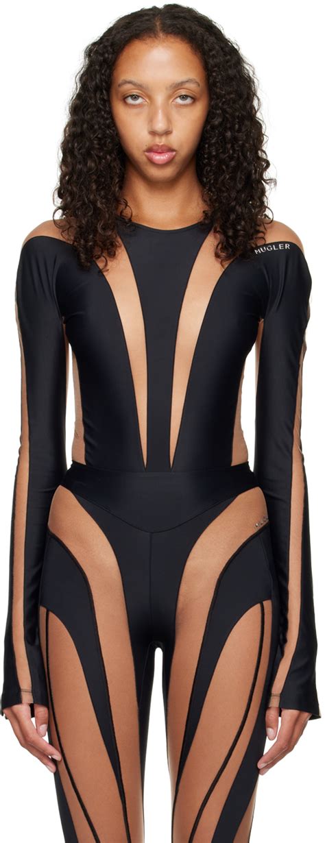 Mugler Black Illusion Shaping Bodysuit Mugler