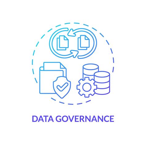 Gradient Data Governance Concept Thin Line Icon Isolated Vector