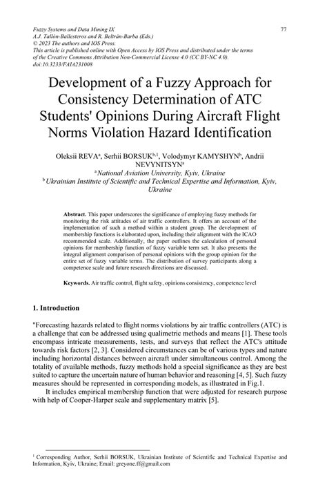pdf development of a fuzzy approach for consistency determination of