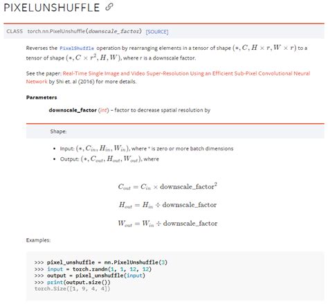 Pytorch torch nn PixelShuffle PixelUnshuffle 작동 방식 Doing