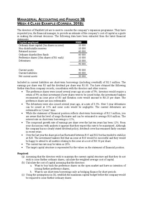 Acct332 Week 4 Class Example M Anagerial Accounting And Finance 3b