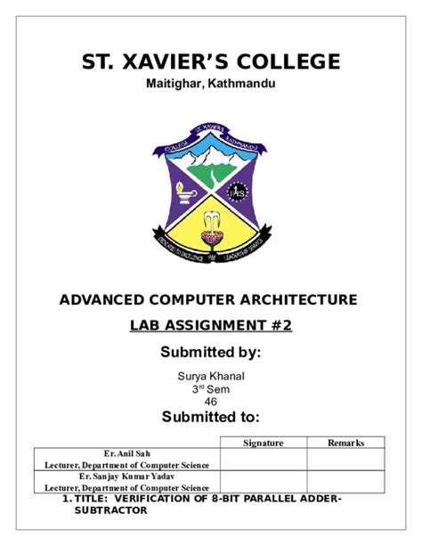 Doc 8 Bit Parallel Adder Subtractor
