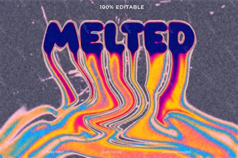 Melted Abstract Psychedelic Trippy Font Style Text Effect Photoshop Premium Psd File
