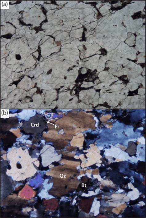 4 Photomicrograph Of Quartzite Sample Mb003 In A Ppl And B Xpl