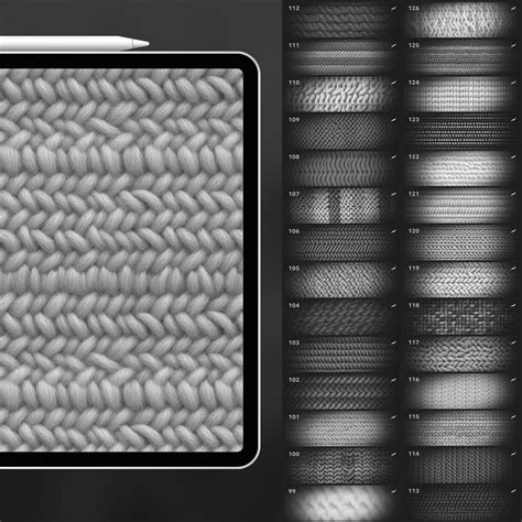 Artstation 120 Procreate Wool Textures Sweater Knit Fabric Procreate Seamless Pattern