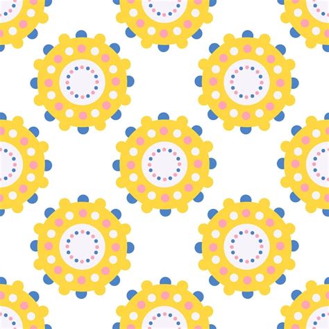 Premium Vector Colorful Abstract Round Geo Seamless Pattern Polka Dot Geometric Background