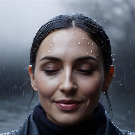 Rainy Day And A Wonderful Picture Of Women Generated By Artificial Intelligence Premium Ai
