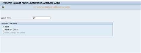 cu59 sap tcode transfer variant table contents