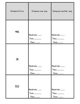 Composing Three Digit Numbers Multiple Ways By First Year Friends