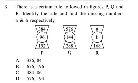 3 there is a certain rule followed in figures p q and r identify the r