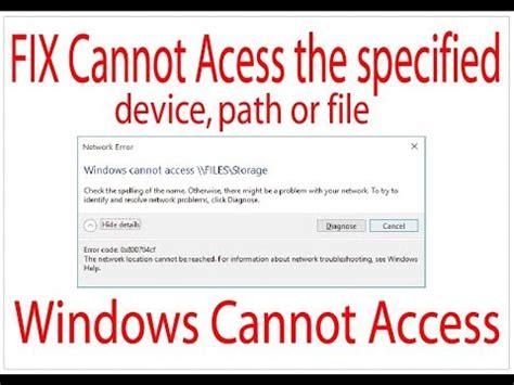 Windows Cannot Access Windows 7 8 8 1 10 YouTube