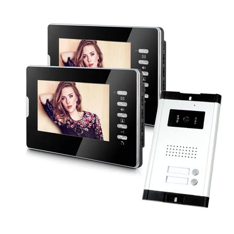 FREE SHIPPING 7 Video Intercom Apartment Entry Door Phone System 2 Monitor 1 Doorbell Camera