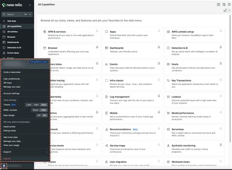 novo guia de transição da interface de navegação new relic documentation