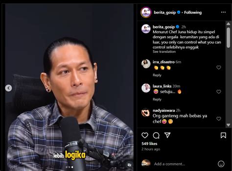 Pernah Cerai Dengan Bule Chef Juna Ngaku Ogah Patah Hati Pilih Pakai Logika