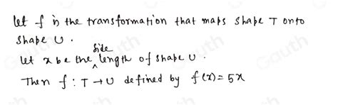 Solved A Transformation Maps Shape T Onto Shape U Each Of The Side Lengths Of Shap U Is Five