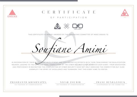 🚀received Certificate Of Participation In Cybersecurity Ctf From Insec