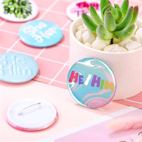 Buy Pronoun Badges Pins Gender Identity Pins They Them Pronoun Pin