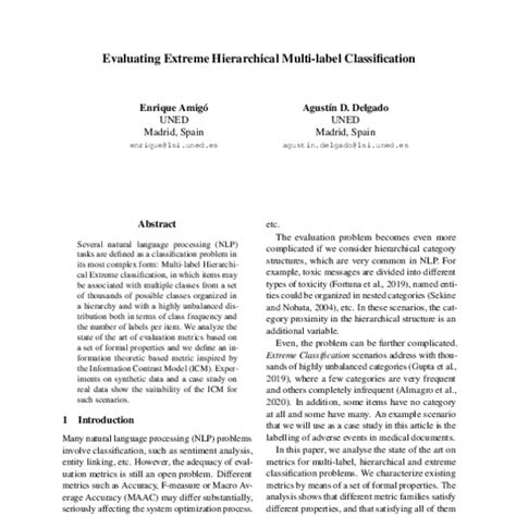 Evaluating Extreme Hierarchical Multi Label Classification Acl Anthology