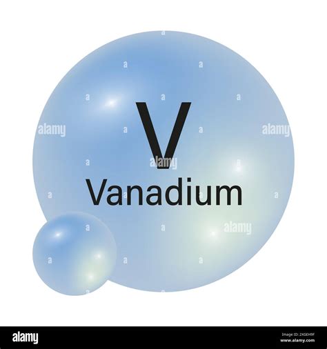 Vanadium Element Icon V Symbol Blue Gradient Spheres Vector