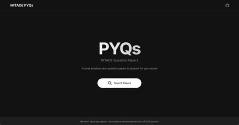 GitHub Mitaoe Pyqs Modern Ui For Mitaoe S Question Paper Repository