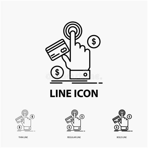Ppc Click Pay Payment Web Icon In Thin Regular And Bold Line Style Vector Illustration