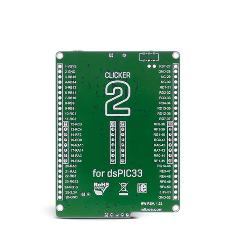 clicker 2 for dspic33 — compact development board with two mikrobus
