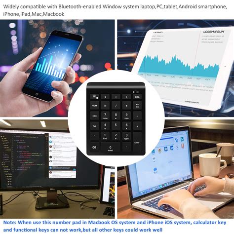Rytaki Bluetooth Number Pad Portable Wireless Bluetooth Keypad With Multiple Shortcuts 28 Key