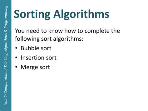 Sorting Algorithms 2.1 – Algorithms. - ppt download