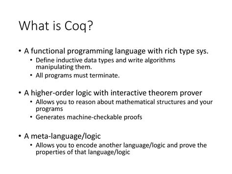 An Overview Of Coq Xinyu Feng Ustc Ppt Download