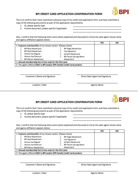 Bpi Confirmation Form Pdf Visa Inc Credit Card Bpi Confirmation Form Pdf Visa Inc Credit Card