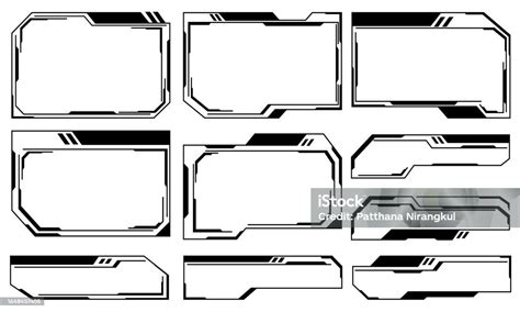 디자인 현대 기술 미래형 제어판 화면 디지털 홀로그램 창 게임 메뉴 터치 사이버 모니터 흰색 배경 벡터에 설정 도시 전사에 대한 스톡 벡터 아트 및 기타 이미지 Istock