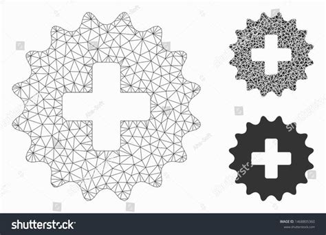 Mesh Plus Stamp Model With Triangle Mosaic Icon
