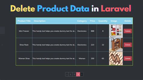 delete product data in laravel laravel e commerce project tutorial