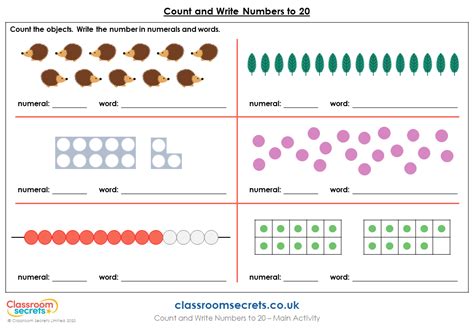 Free Year 1 Count And Write Numbers To 20 Lesson Classroom Secrets Classroom Secrets